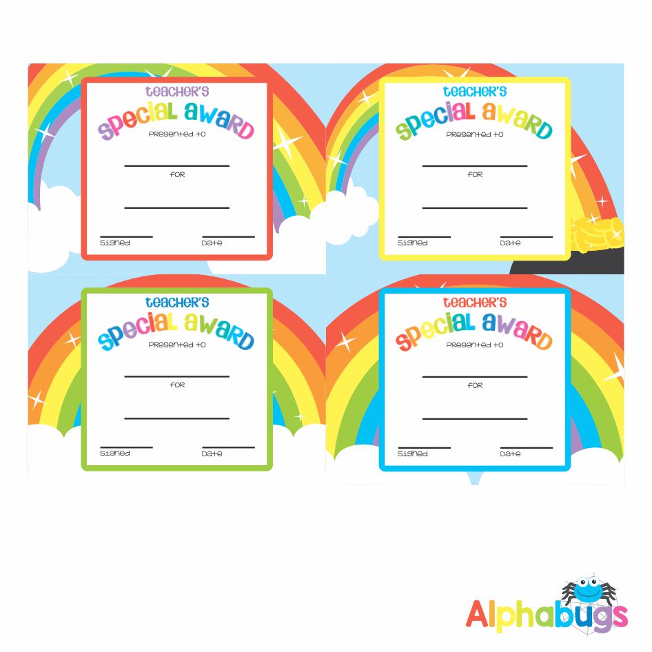 Certificates - Teacher's Special Award | Alphabugs