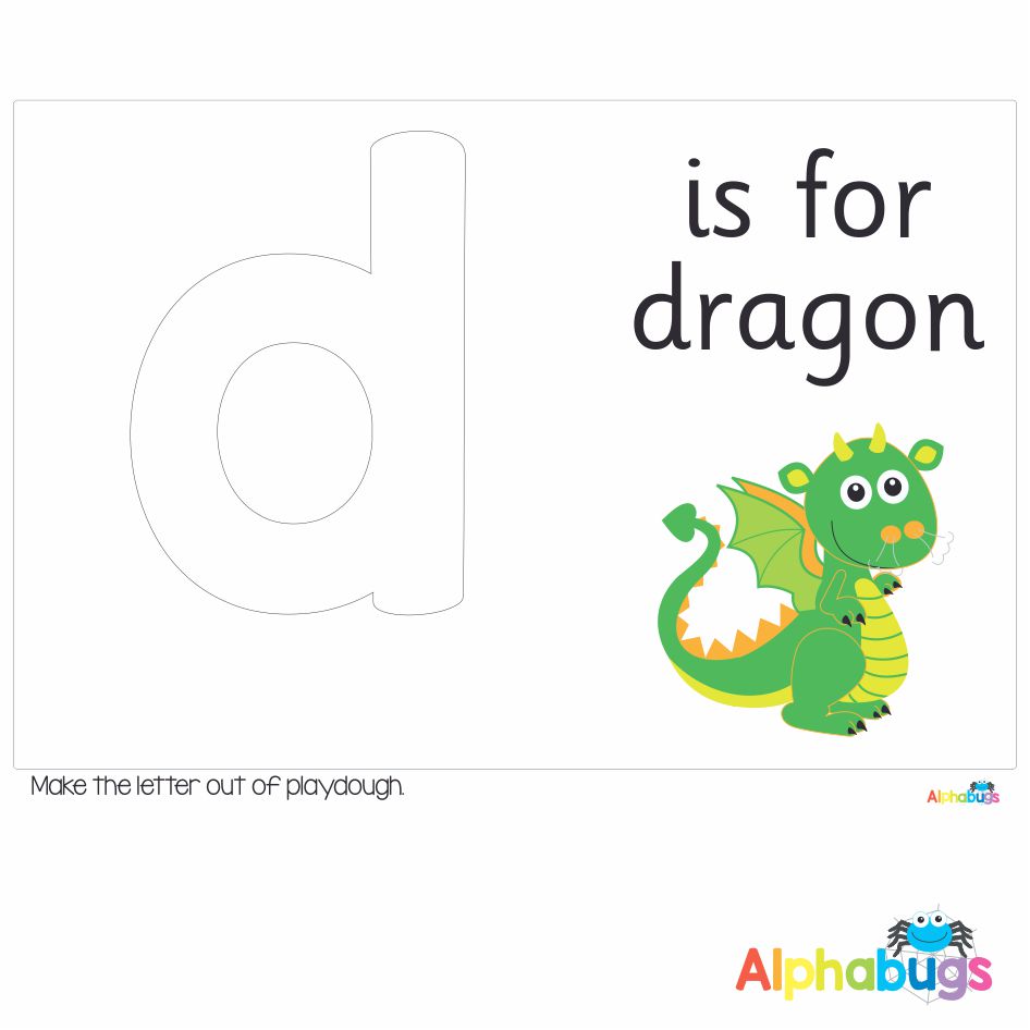 Playdough Mat - Learning Letters d | Alphabugs