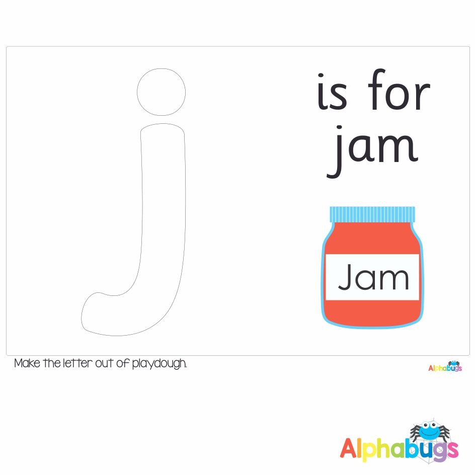 Playdough Mat - Learning Letters j | Alphabugs
