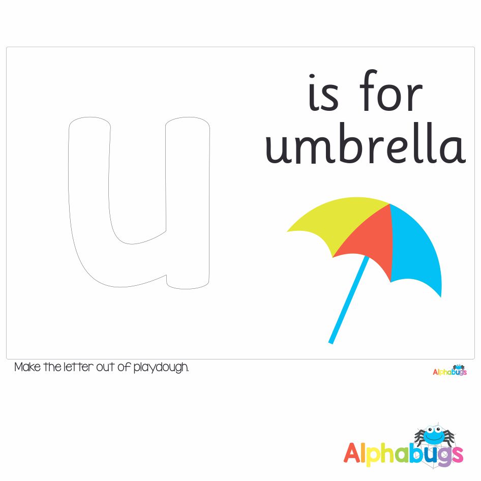 Playdough Mat - Learning Letters u | Alphabugs