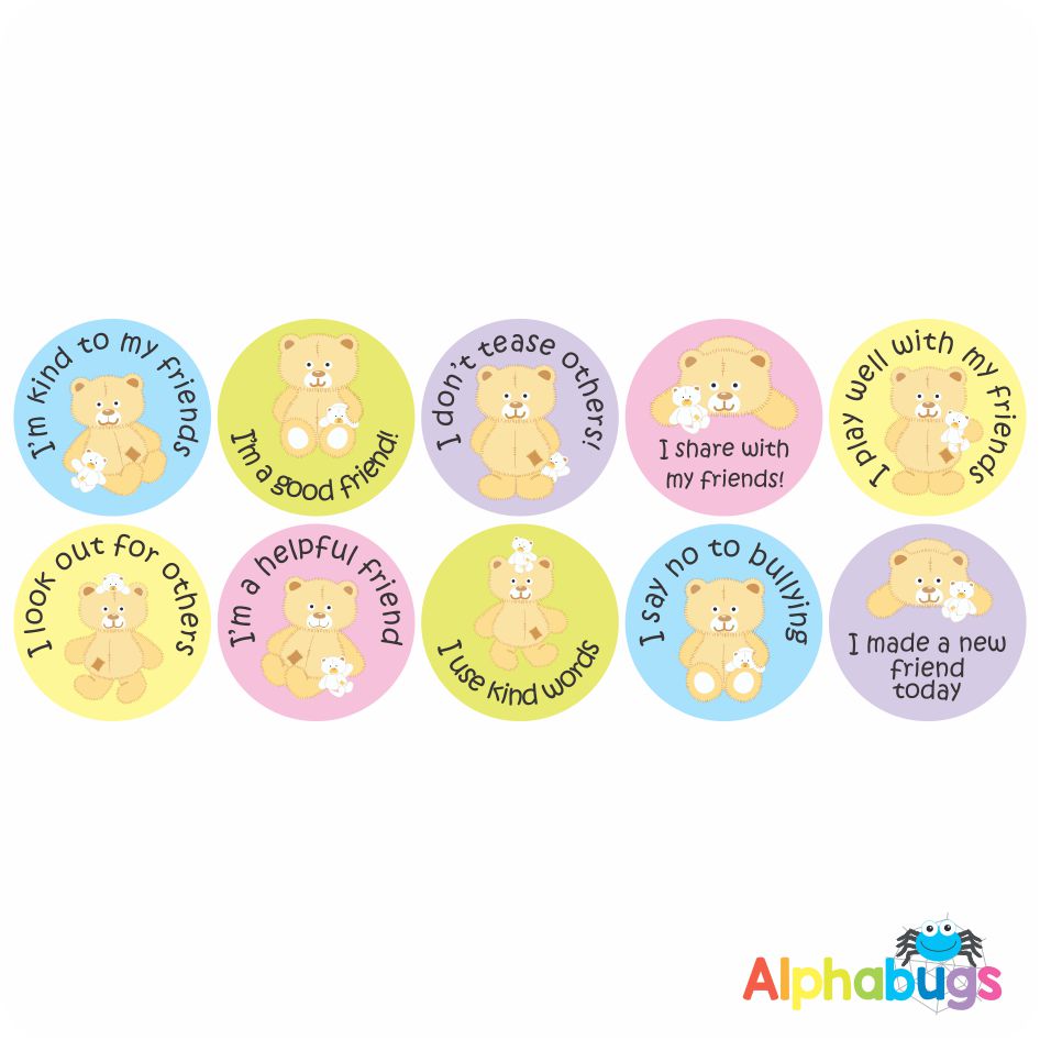 Anti-Bullying Stickers - Friendship Bears | Alphabugs