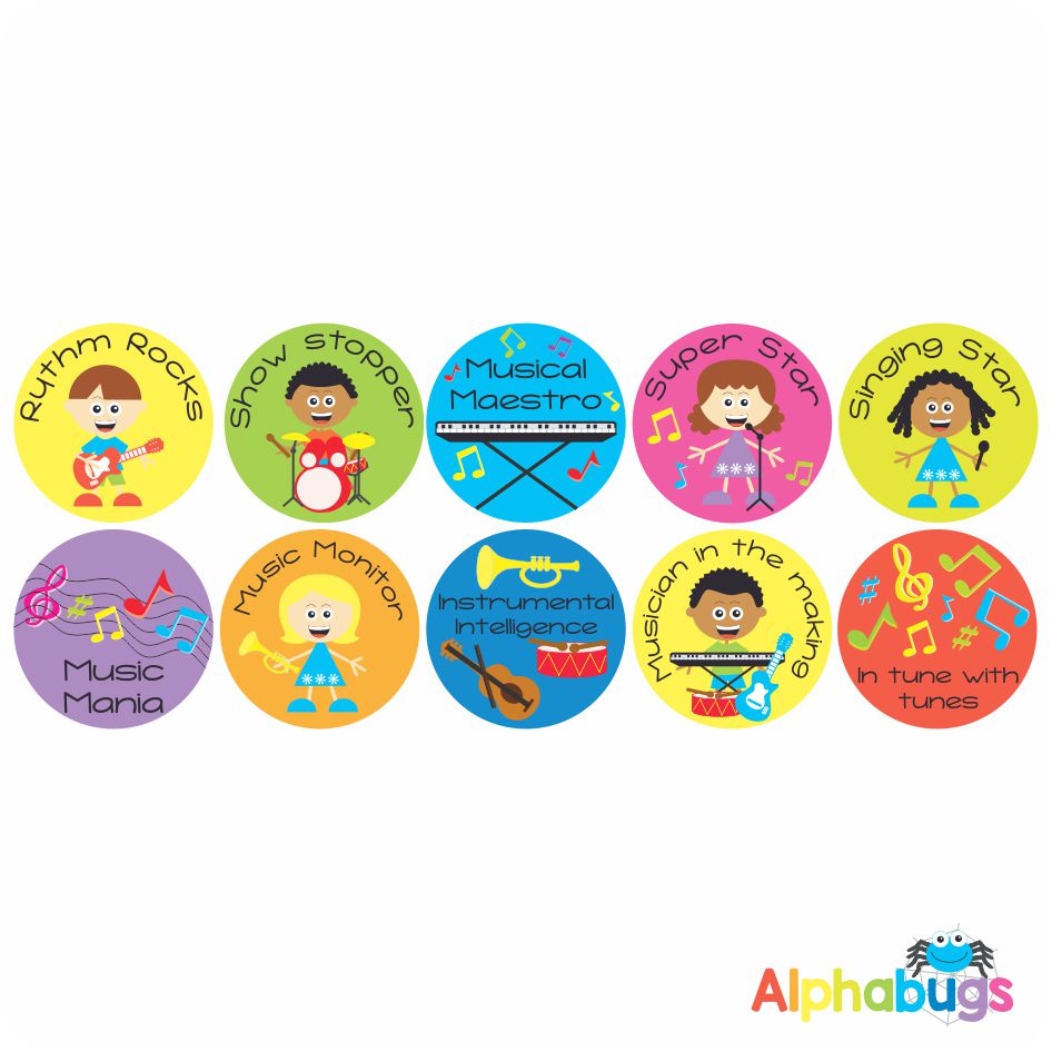 Music Stickers Archives | Alphabugs