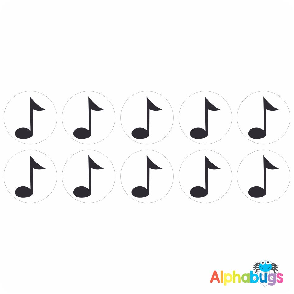 Music Stickers - Music Notes | Alphabugs