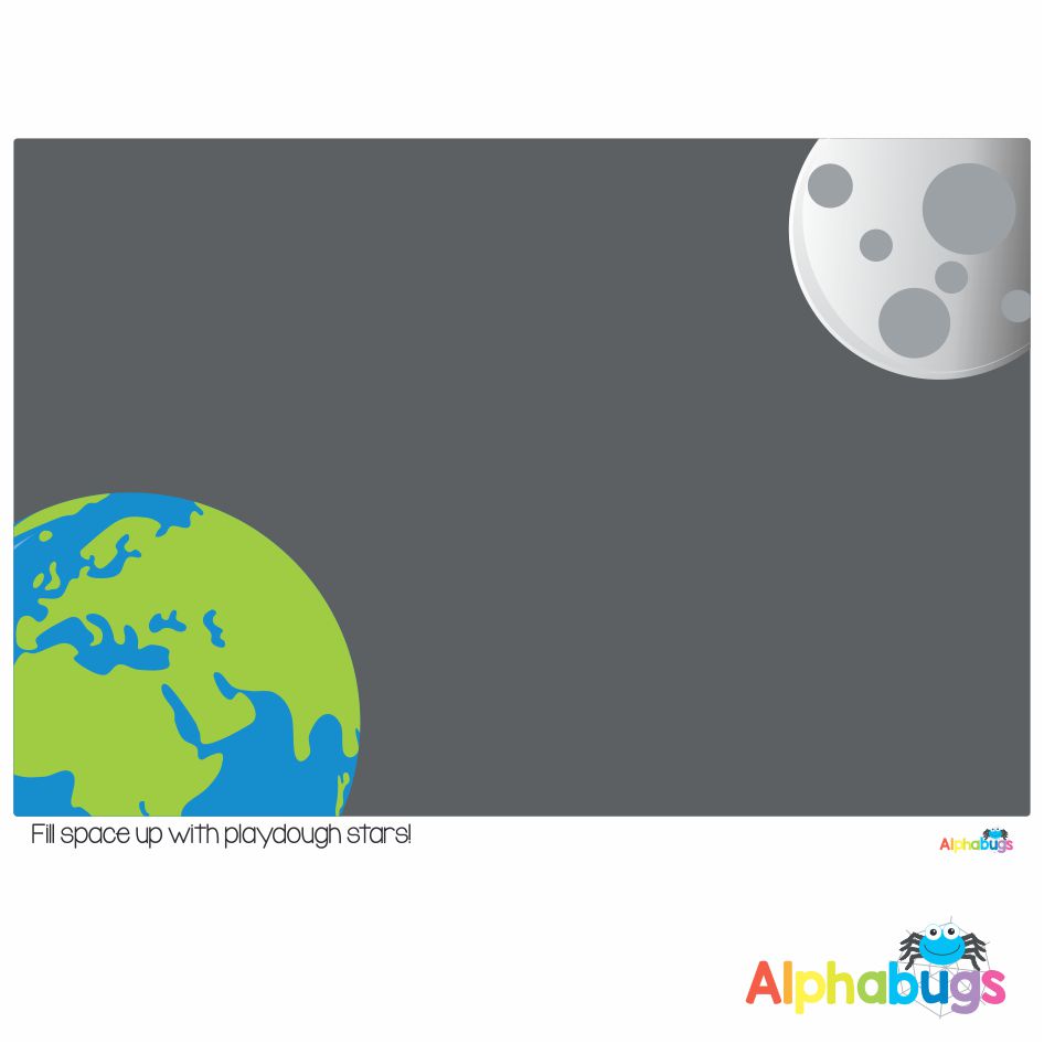 Playdough Mat - Outer Space 5 | Alphabugs