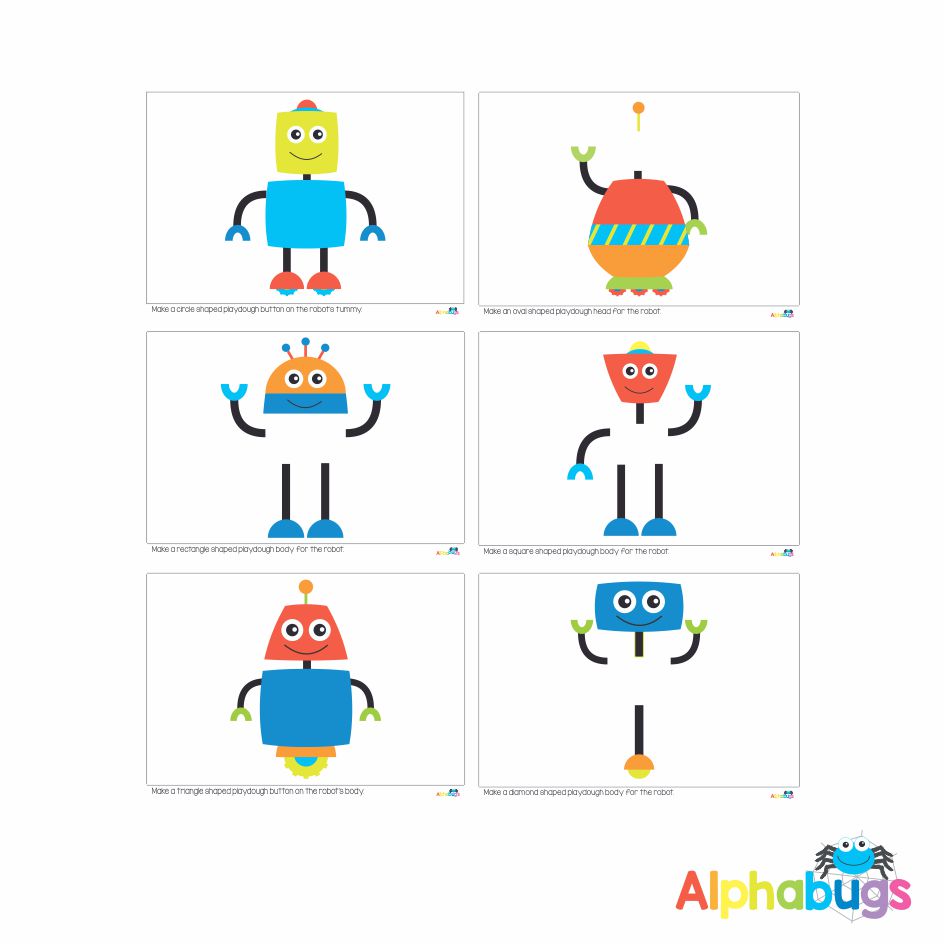Playdough Mat - Rocking Robots - All | Alphabugs
