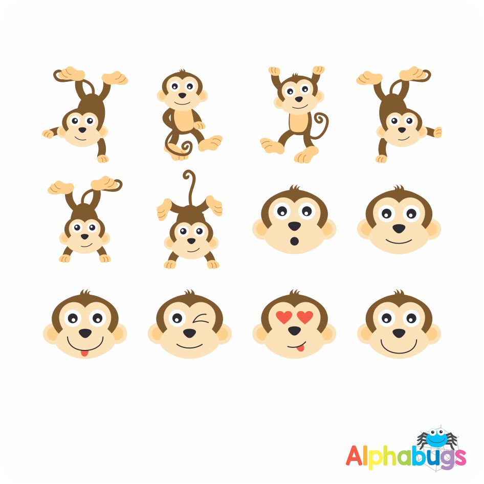 Character Cutouts - Monkey Mischief | Alphabugs
