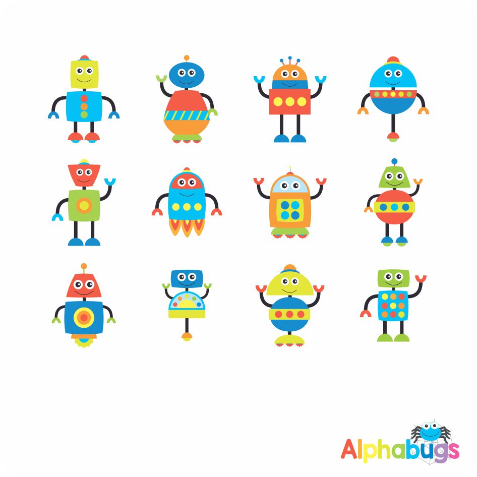Character Cutouts - Rocking Robots | Alphabugs