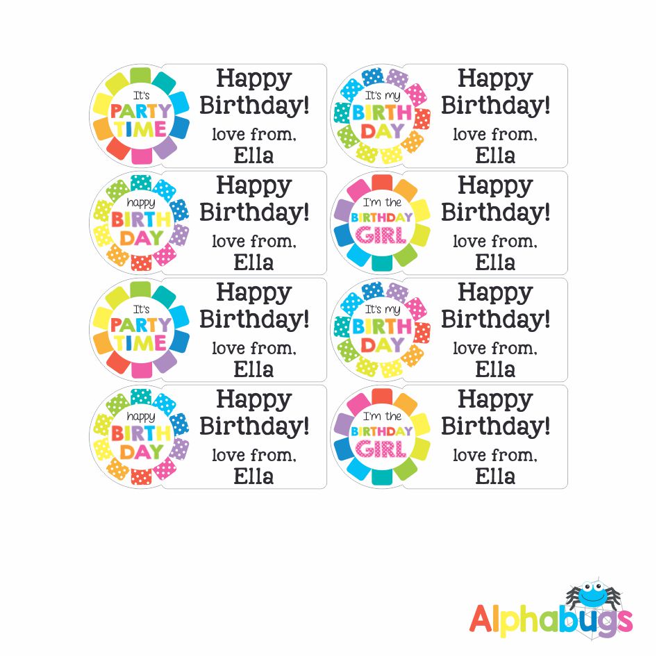 Gift Labels - Rainbow Rosettes | Alphabugs