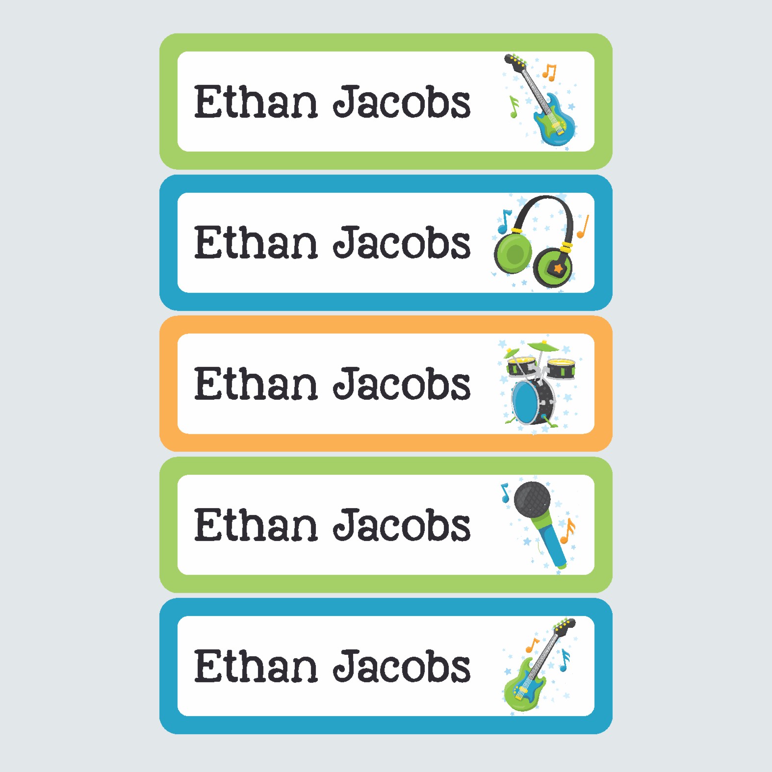 Large Name Labels - Be a Rockstar! | Alphabugs