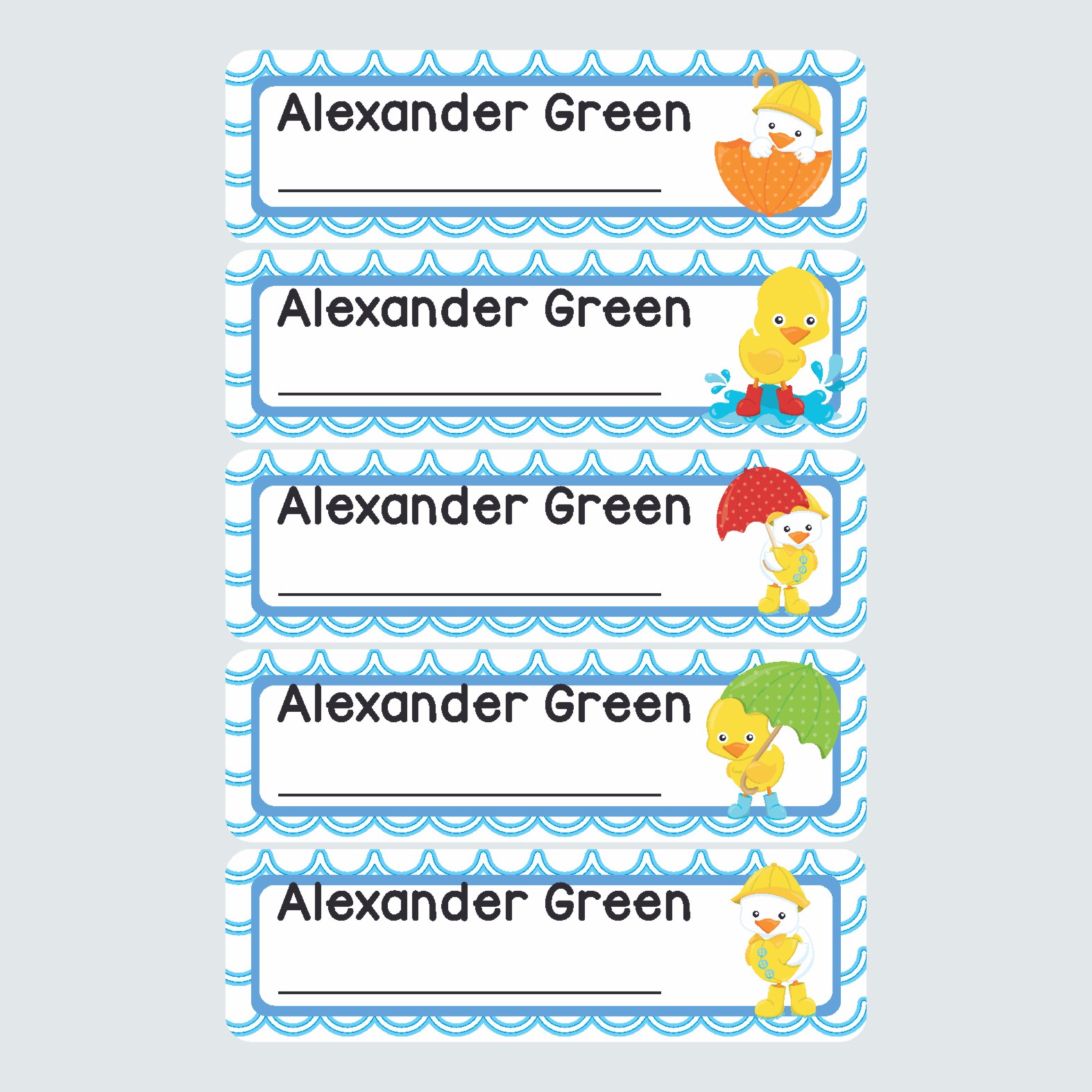 Small Book Labels - Puddle Ducks | Alphabugs