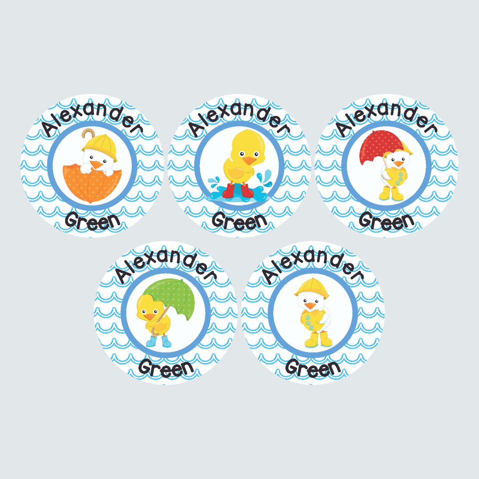 Large Round Labels - Puddle Ducks | Alphabugs