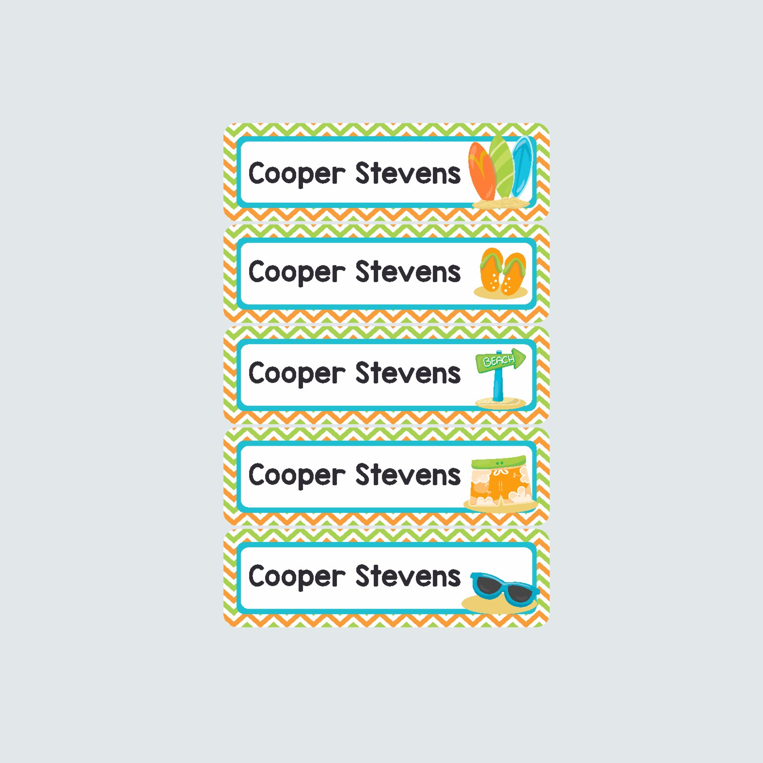 Small Name Labels - Surfs Up | Alphabugs