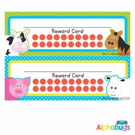 School Reward Cards - At The Farm | Alphabugs