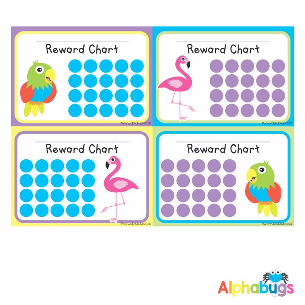 School Reward Chart - Flamingos and Parrots | Alphabugs