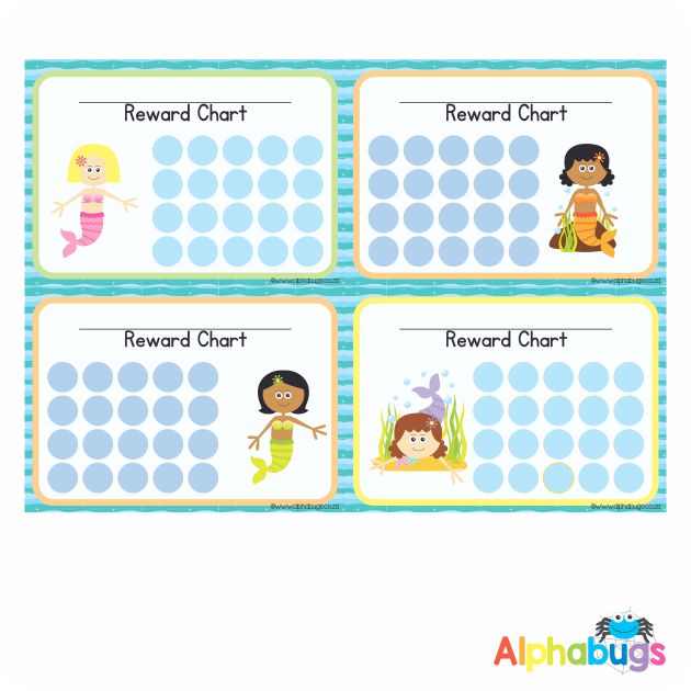 School Reward Chart - Magical Mermaids | Alphabugs