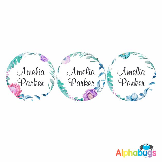Large Round Labels - Amelia | Alphabugs