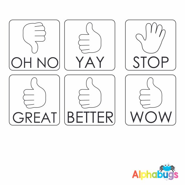 Stamp Set - Thumbs Up 3cm | Alphabugs