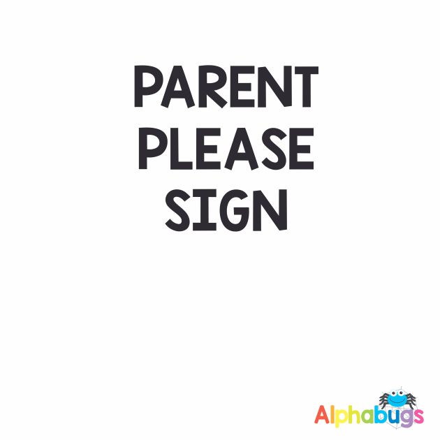Parents Sign 3cm Stamp | Alphabugs