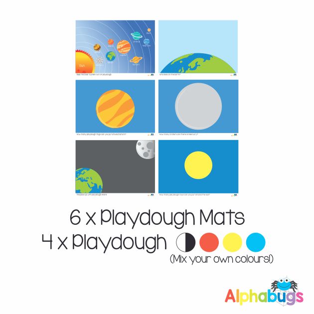 .Playdough Play Set - Outer Space 6 (6M+4D) | Alphabugs