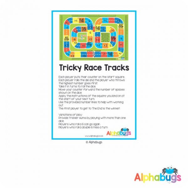 Home Printable - Tricky Race Tracks | Alphabugs