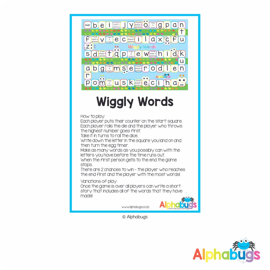 Home Printable - Wiggly Words | Alphabugs