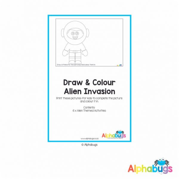 Home Printable - Colour n Draw Alien Invasion | Alphabugs