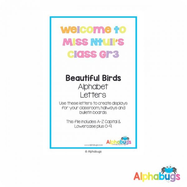 Classroom Decor - Beautiful Birds Alphabet Decor | Alphabugs