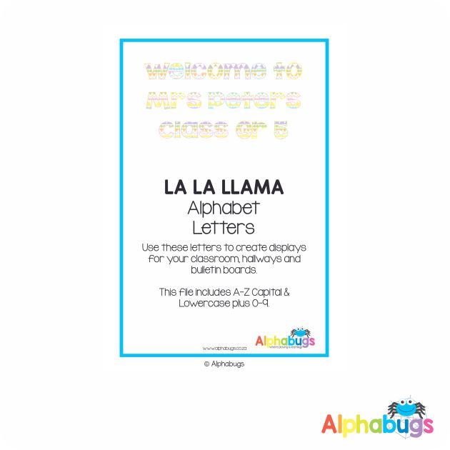 Classroom Decor - La La Llama Alphabet Decor | Alphabugs