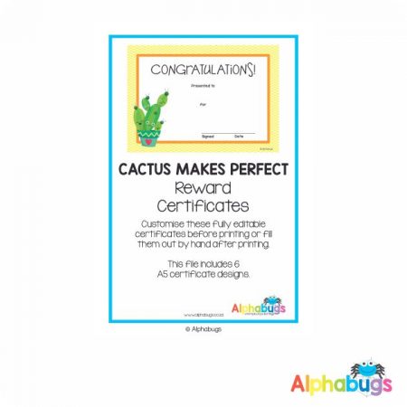 Classroom Decor - Cactus Makes Perfect Birthday Chart | Alphabugs