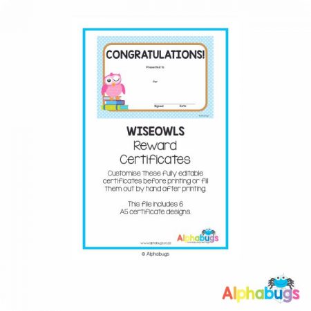 Classroom Decor - Wise Owls Reward Cards | Alphabugs