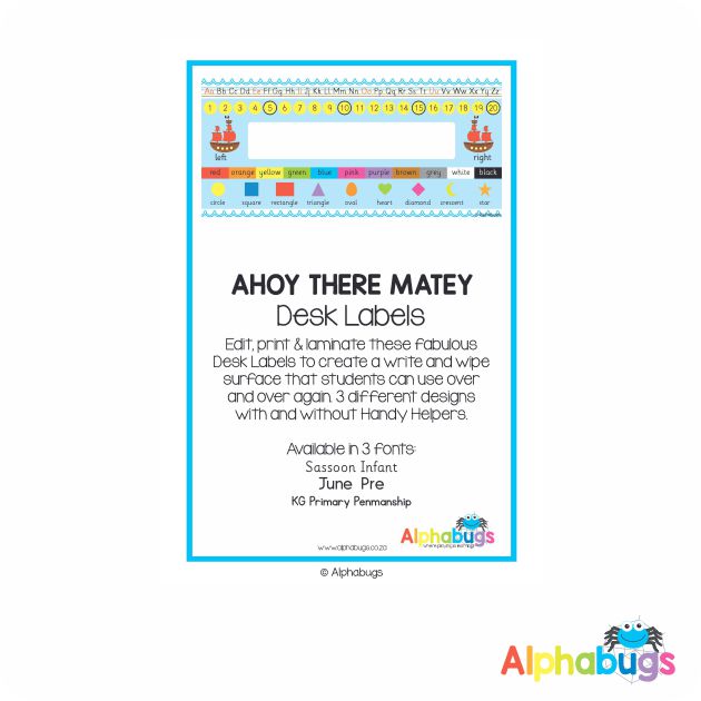 Downloadable - Ahoy There Matey Reward Certificates | Alphabugs