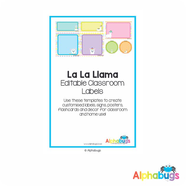 Classroom Decor - La La Llama Labels | Alphabugs