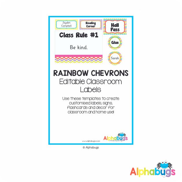 Classroom Theme - Rainbow Chevrons Archives | Alphabugs