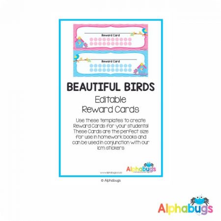 Classroom Decor - Beautiful Birds Reward Cards | Alphabugs