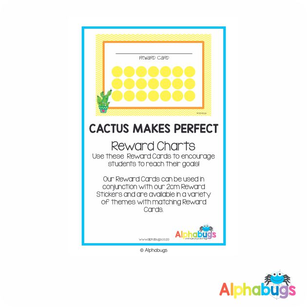 Classroom Decor -Cactus Makes Perfect Reward Charts | Alphabugs