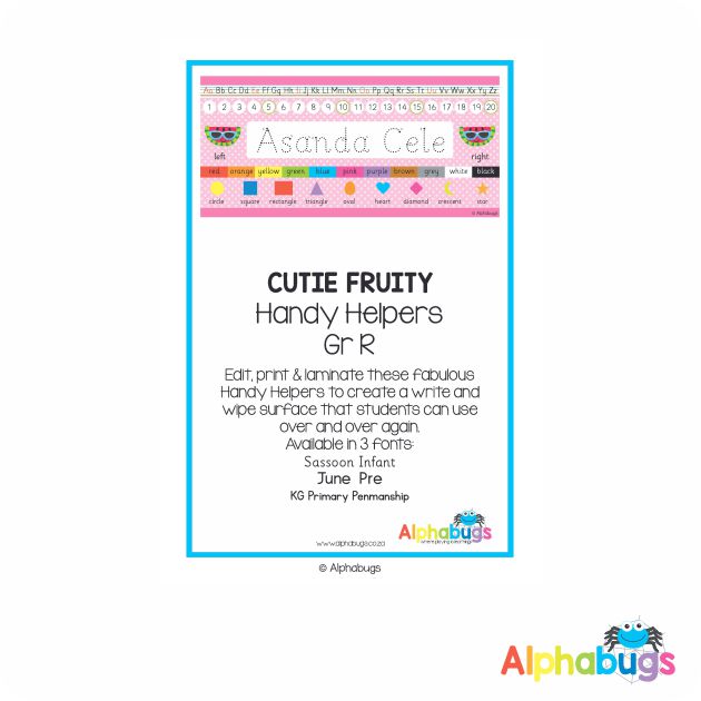 Classroom Decor - Cutie Fruity Archives | Alphabugs