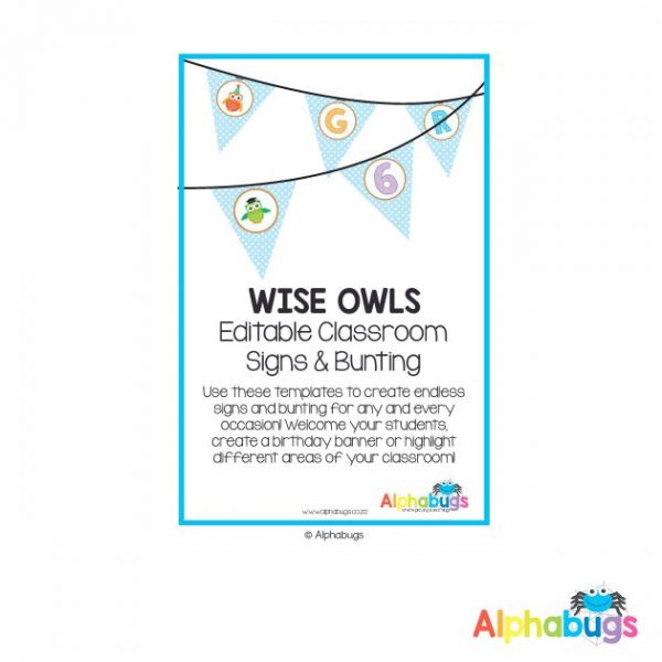 Classroom Decor - Wise Owls Signs & Bunting | Alphabugs