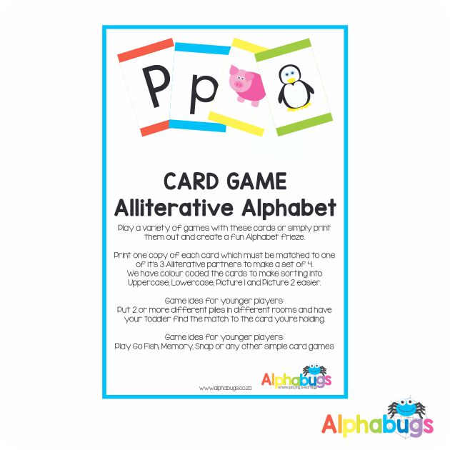 Home Printable - Alliterative Alphabet Game | Alphabugs