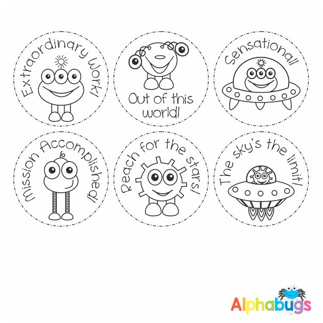 Stamp Set - Alien Invasion 3cm | Alphabugs