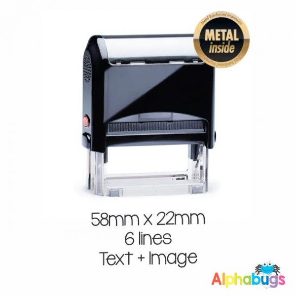 Personalised Self-Inking Stamp - 3.8cm x 1.4cm | Alphabugs