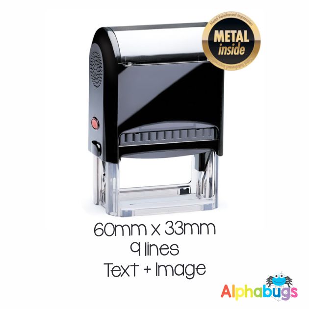 Personalised Self-Inking Stamp - 3.8cm x 1.4cm | Alphabugs