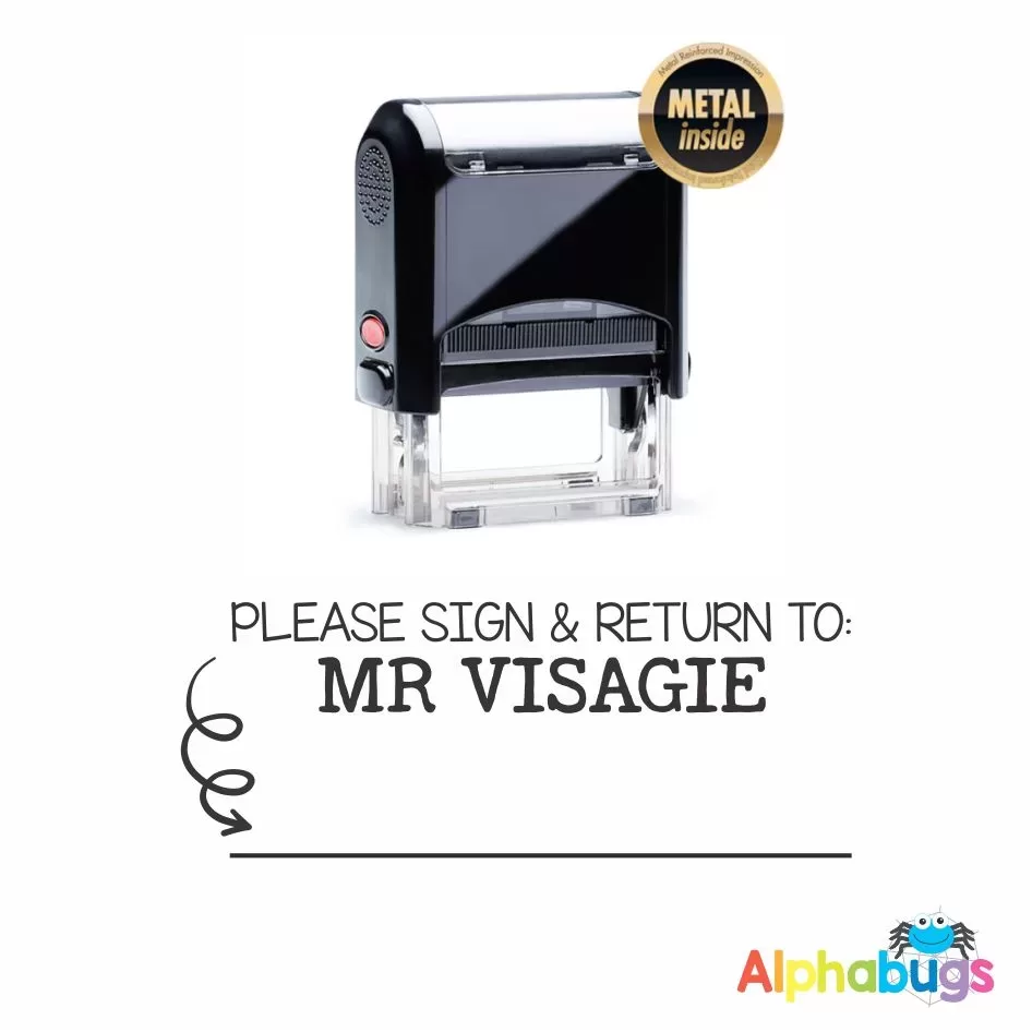 Personalised Self-Inking Stamp - Sign & Return 1 | Alphabugs