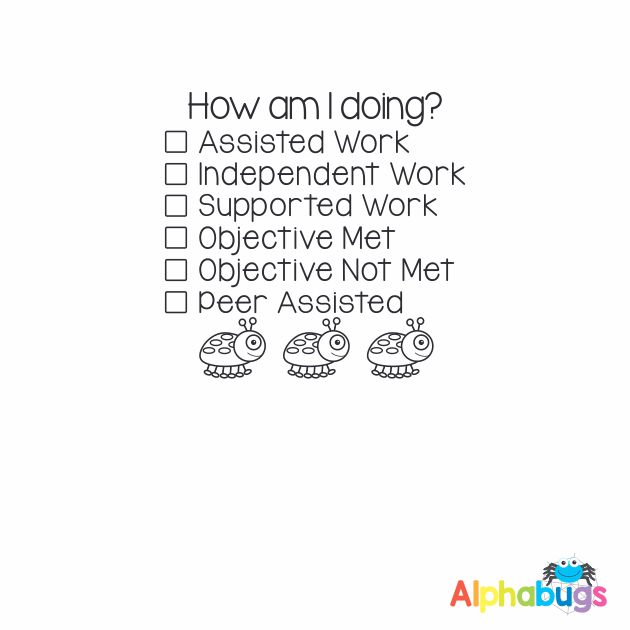 How Am I Doing Checklist | Alphabugs