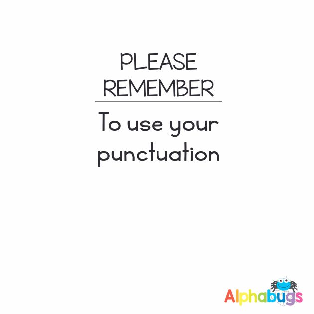 Remember Punctuation 3cm Stamp | Alphabugs