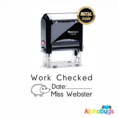 Personalised Self-Inking Stamp - Work Checked By: | Alphabugs