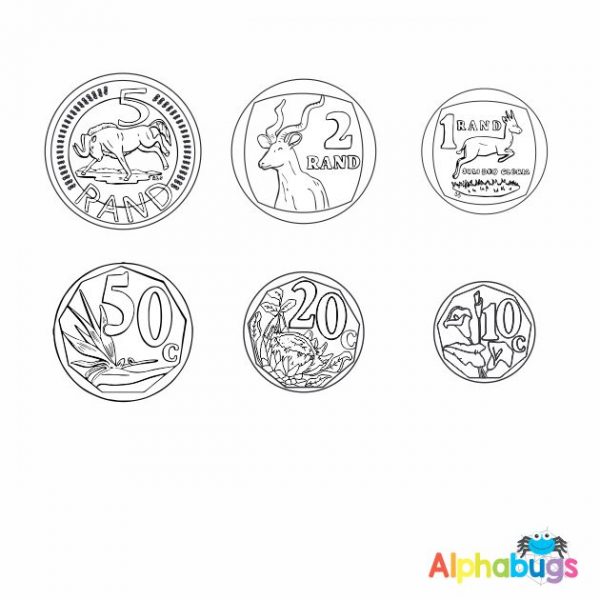 Stamp Set - South African Coins 1 | Alphabugs