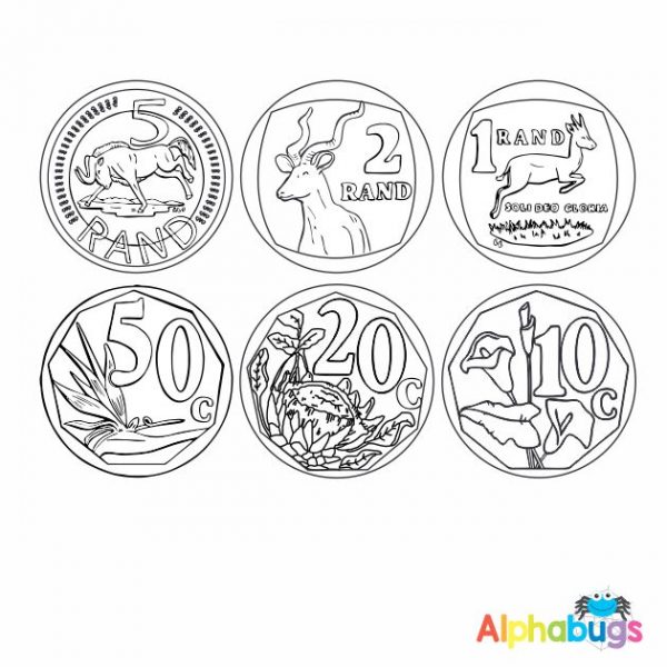 Stamp Set - South African Coins 2 | Alphabugs