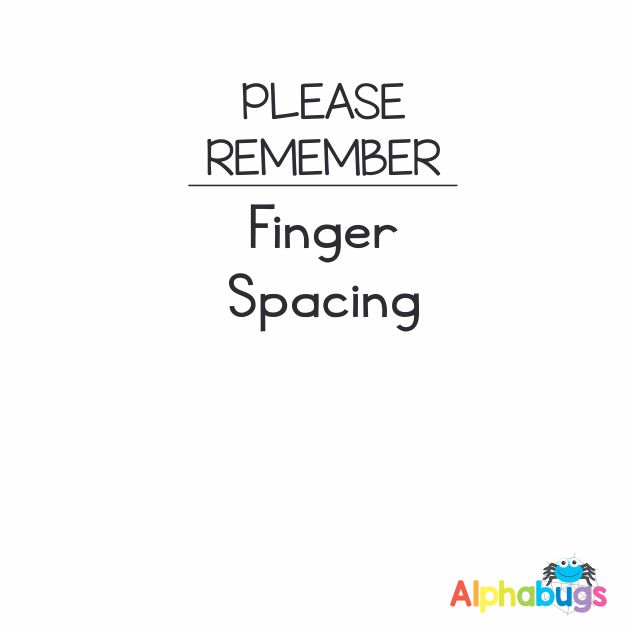 Remember finger spacing 3cm Stamp | Alphabugs