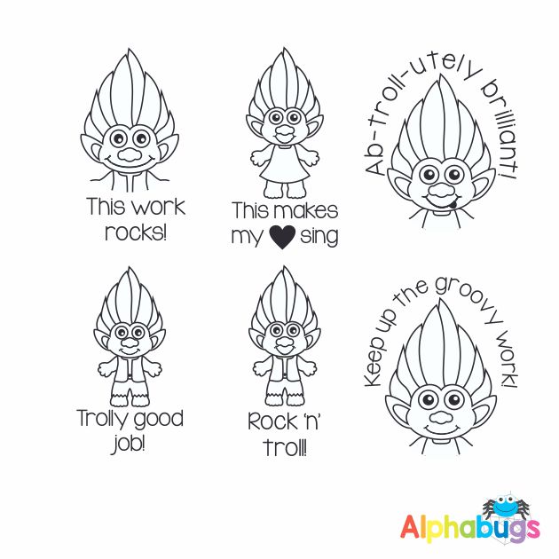 Stamp Set - Troublesome Trolls 3cm | Alphabugs