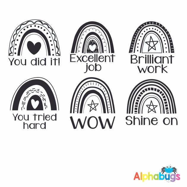 Stamp Set - Over The Rainbow 3cm | Alphabugs